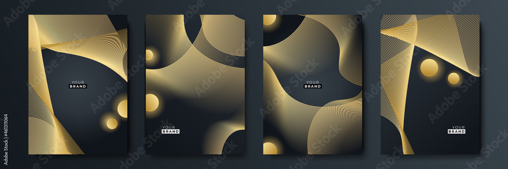 Modern luxury premium elegant gold black abstract background with lines ...