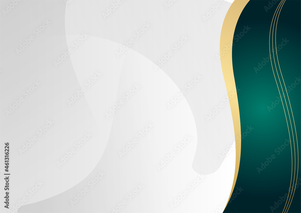 Abstract wavy luxury dark green and gold background. Graphic design ...