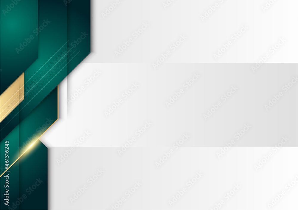 Abstract geometric luxury dark green and gold background. Graphic ...