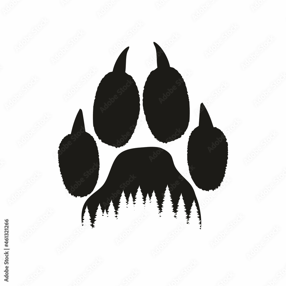 Wolf footprint Stock Vector | Adobe Stock