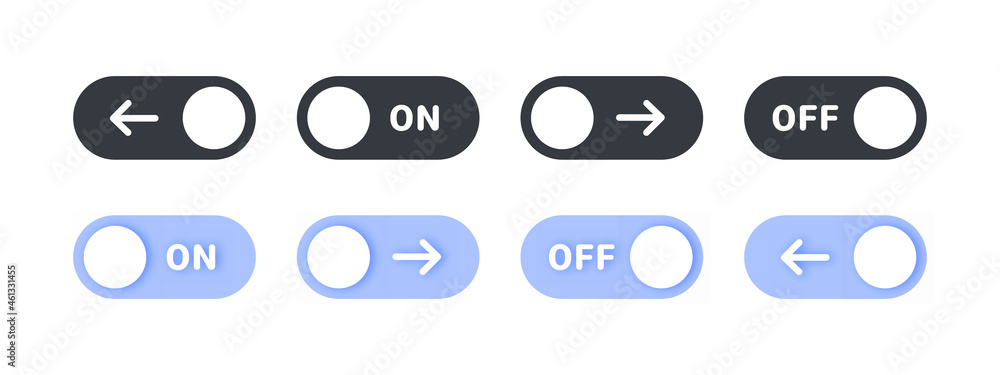 Toggle icons. Switches with different signs. Toggle Element for Mobile ...