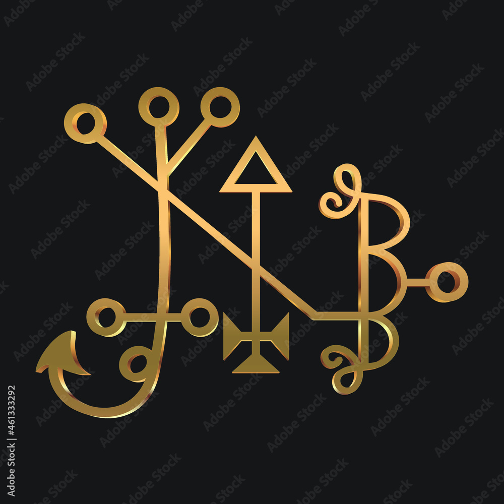 Balaam Abalam Vector Golden Color Seal Isolated Sigil Ars Goetia Goetic ...