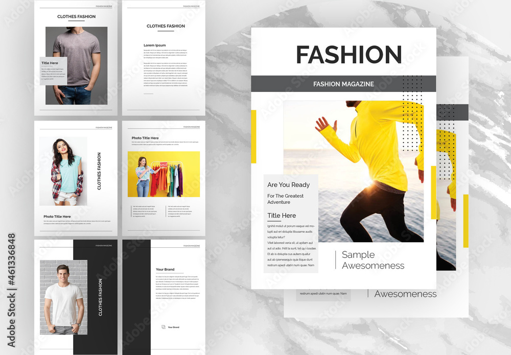 Modern Fashion Magazine Layout Stock Template | Adobe Stock