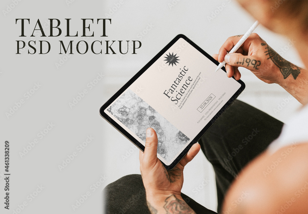 Editable Tablet Screen Mockup Stock Template | Adobe Stock