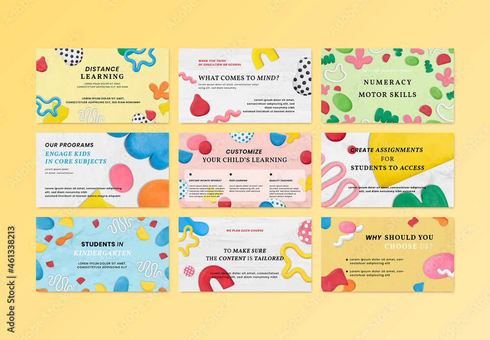 Kid's Online Class Banner Template with Cute Plasticine Clay Stock ...