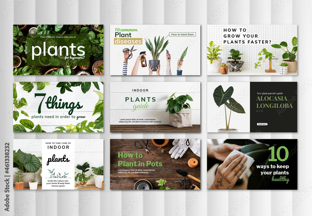 Plant Care Template Set Stock Template | Adobe Stock
