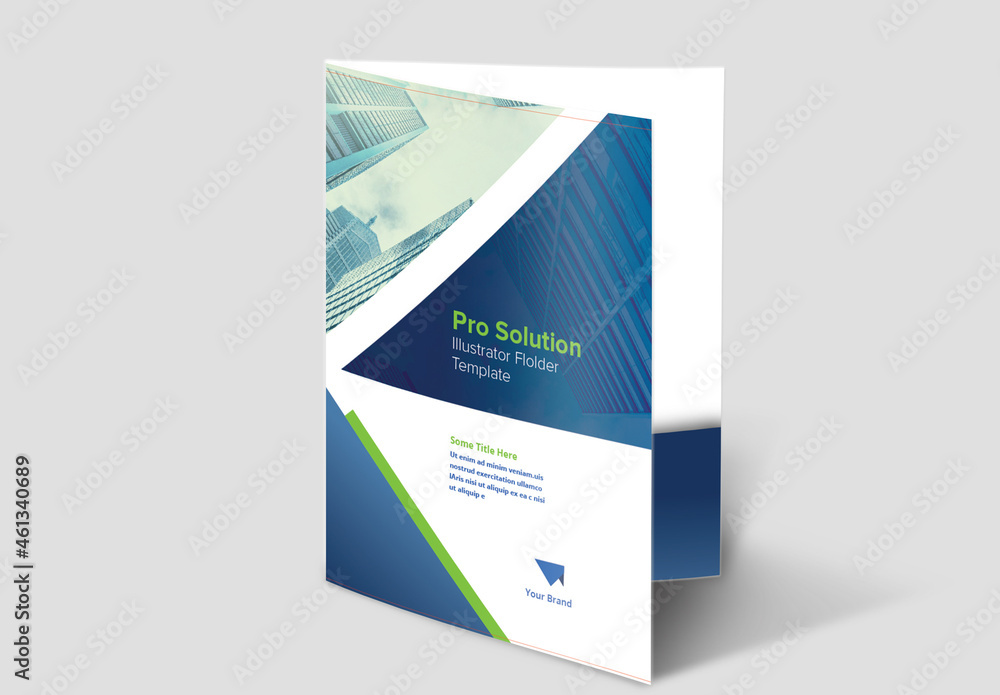 Business Folder Presentation with Gradient Blue Accents Stock Template ...