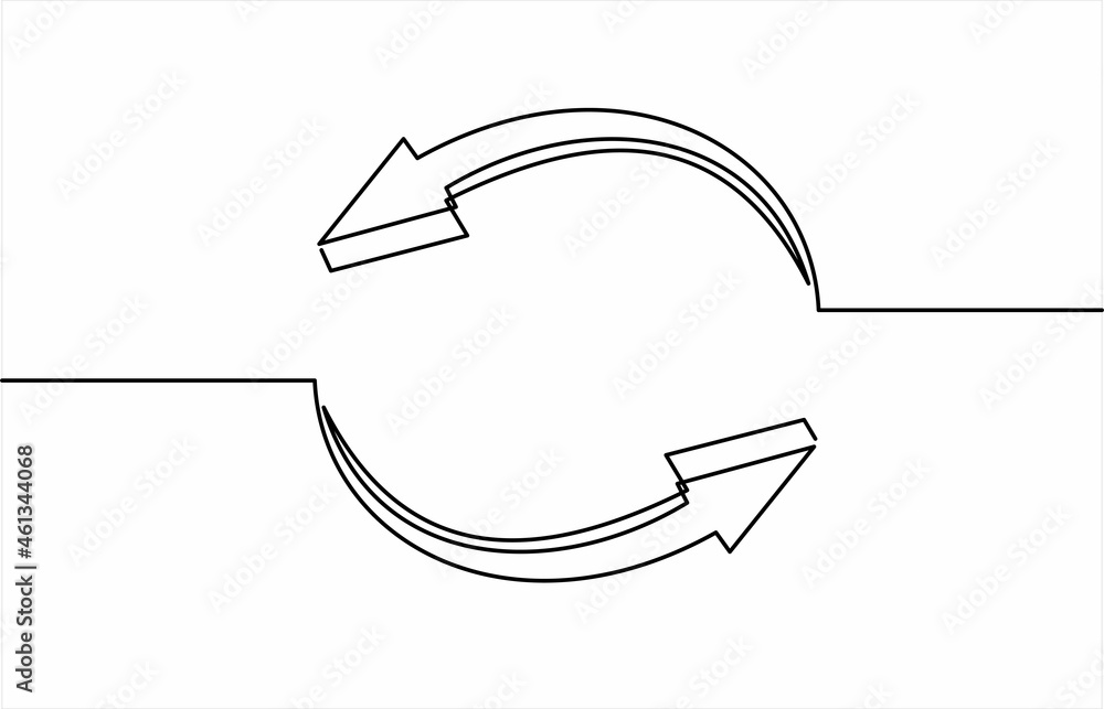 continuous line drawing of arrow isolated over white background Stock ...
