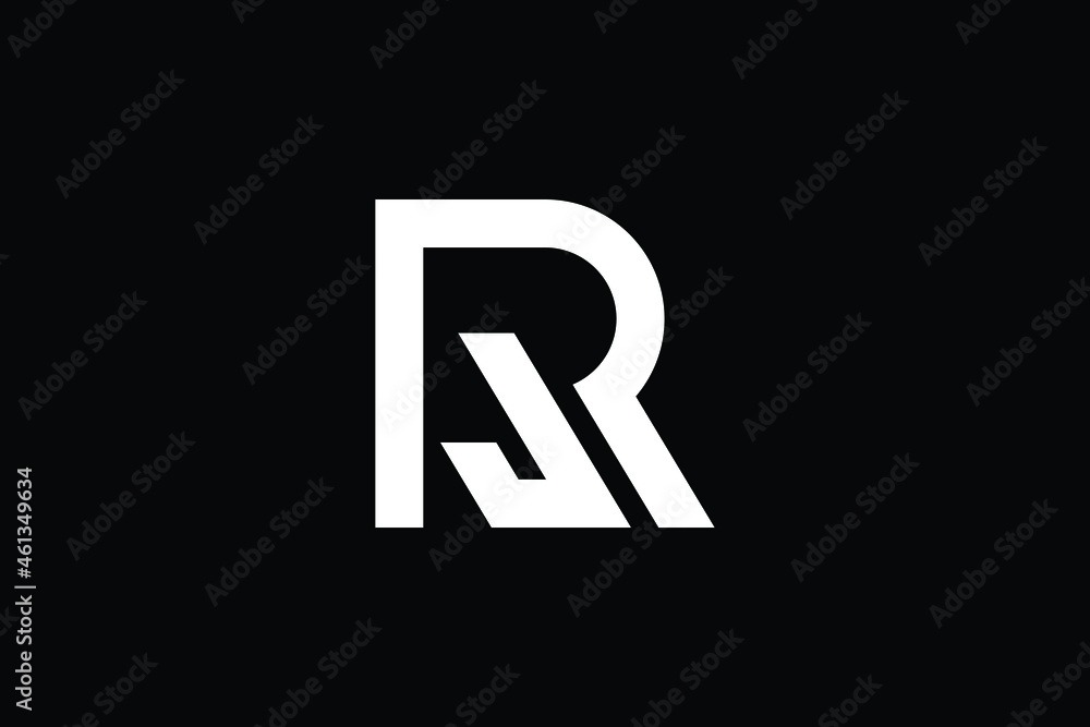 RJ logo letter design on luxury background. JR logo monogram initials ...