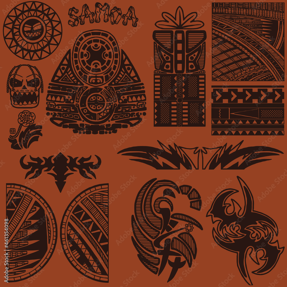 Cartoon Tattoo Pack Stock Vector | Adobe Stock