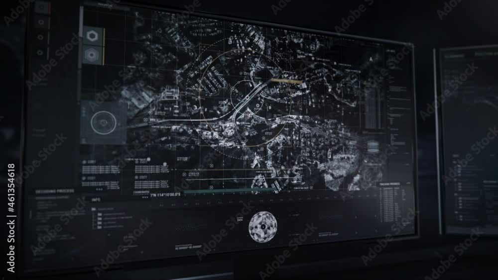 Software Interface For Spy Operation In Modern City Tracking Target On ...