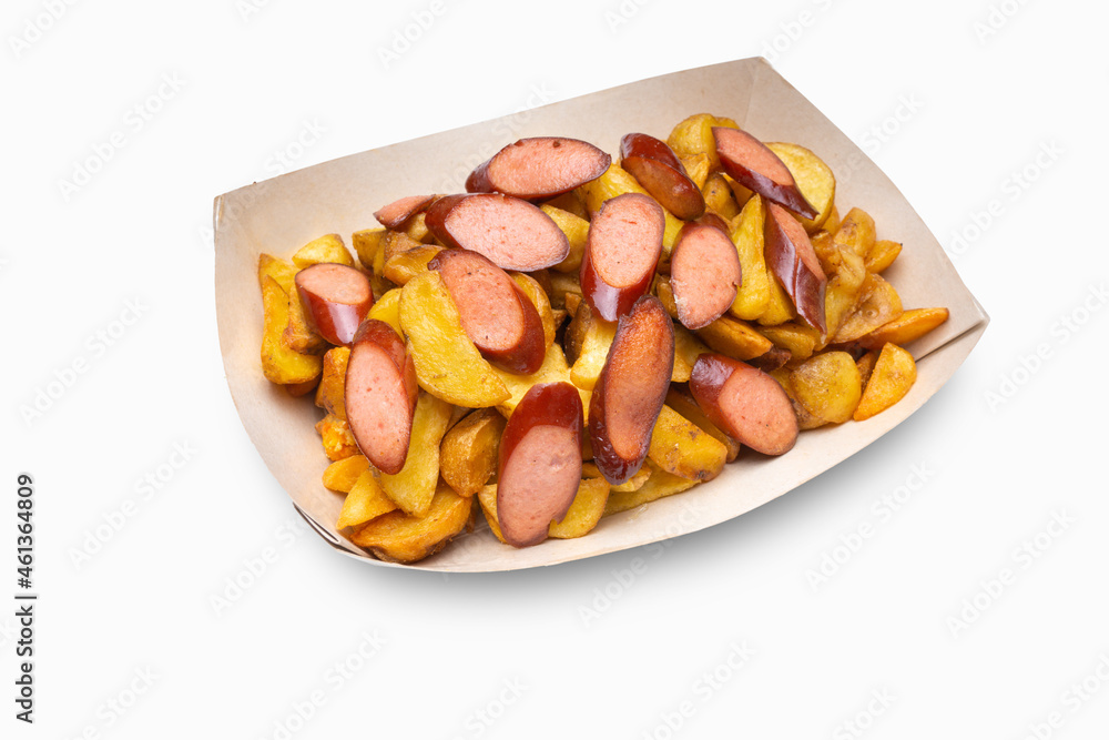 Peruvian culinary: Salchipapas, a fast food made with fried potatos ...