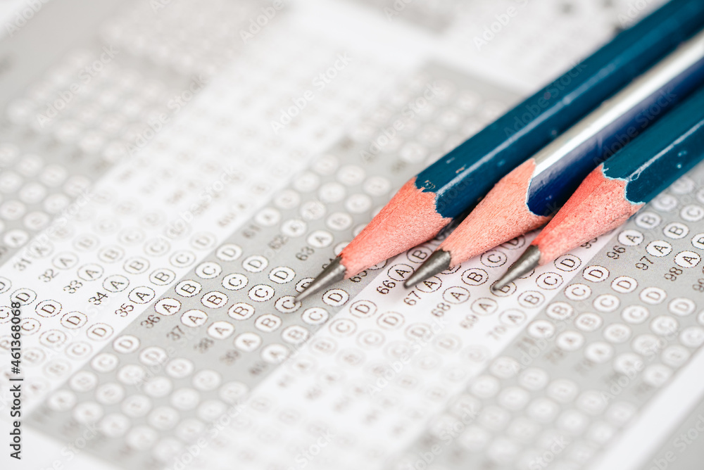 close up Pencil on the answer sheet for Test Score Sheet With Answers ...