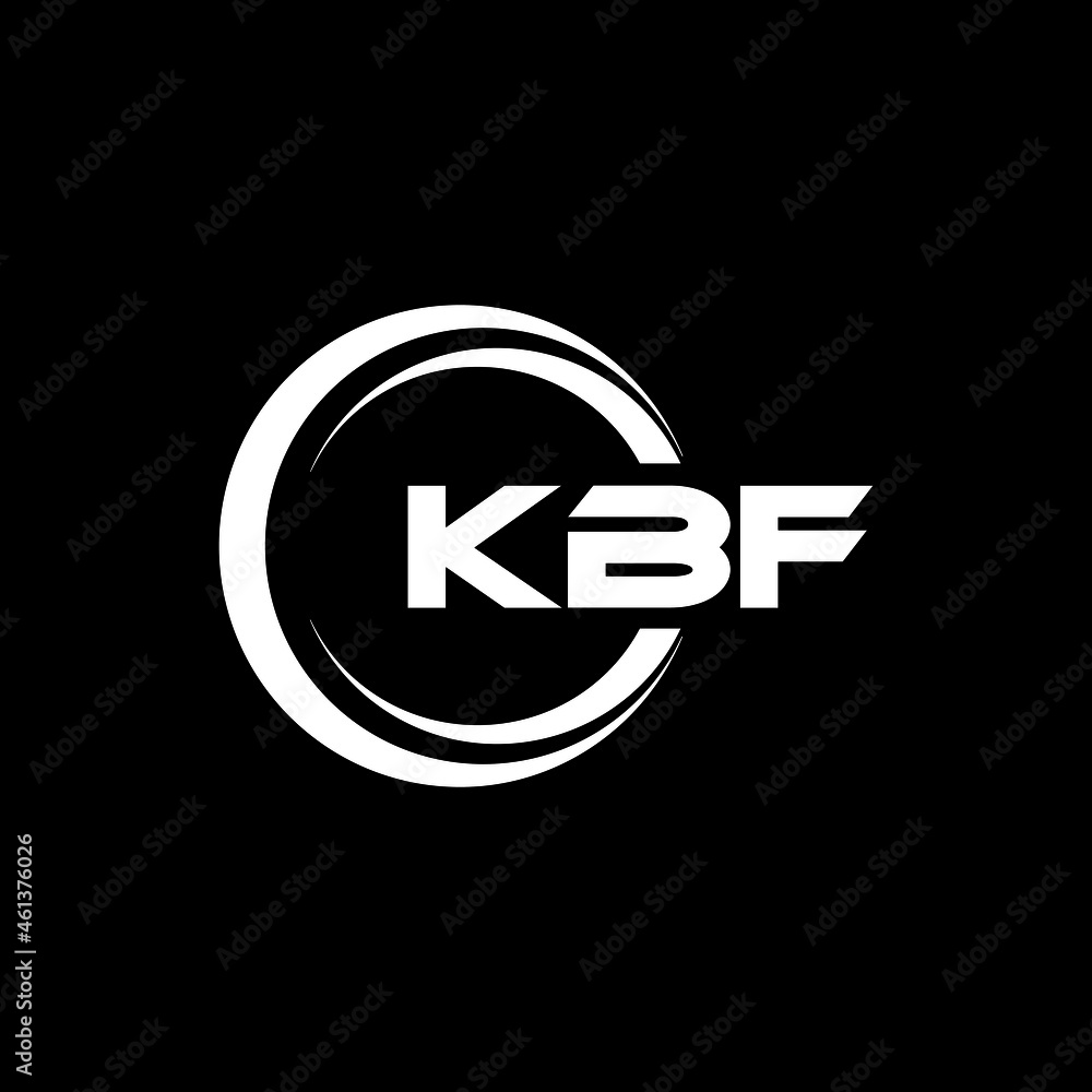 KBF letter logo design with black background in illustrator, vector ...