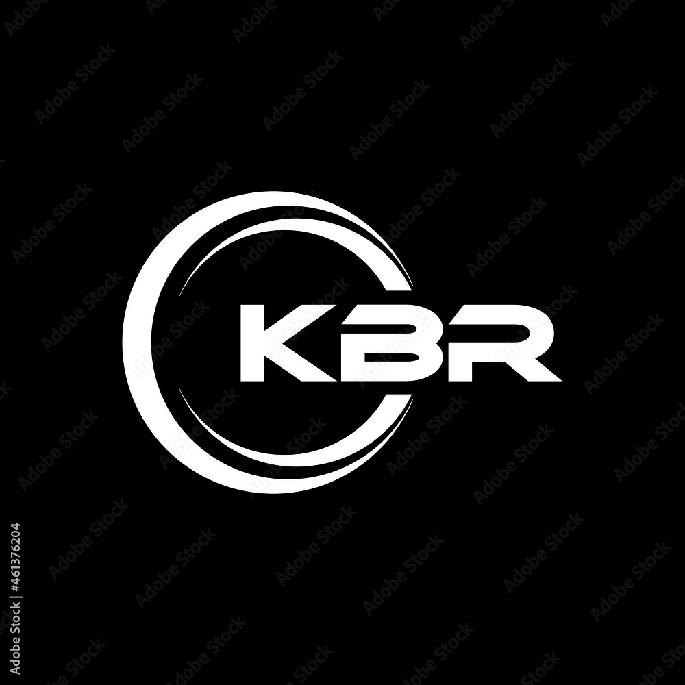 KBR letter logo design with black background in illustrator, vector ...