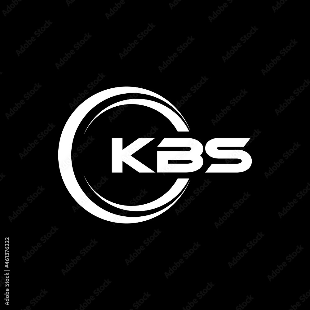 Vecteur Stock KBS letter logo design with black background in ...