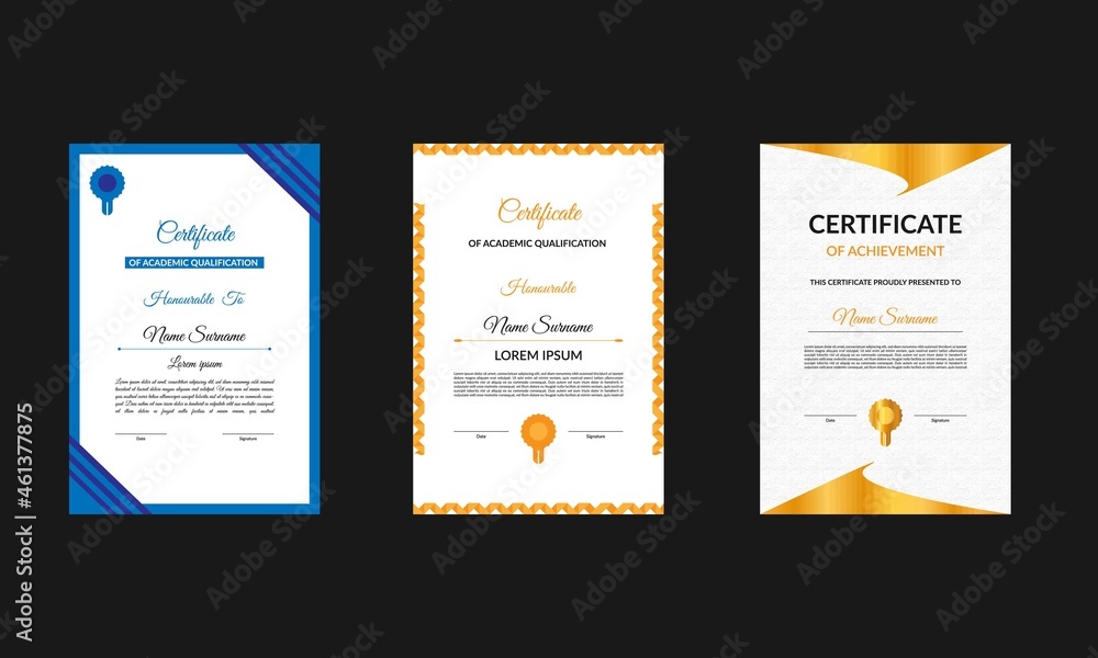 Elegant Vertical Certificate of Achievement and Academic Qualification ...