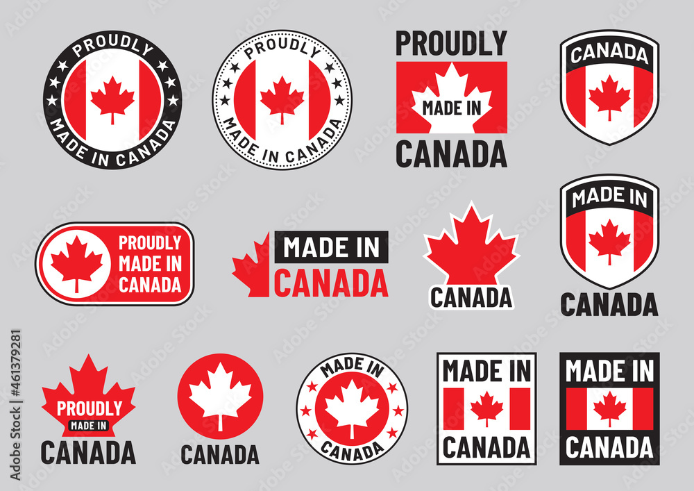 Various icon logo symbol design of 'Proudly Made In Canada'. Stock ...