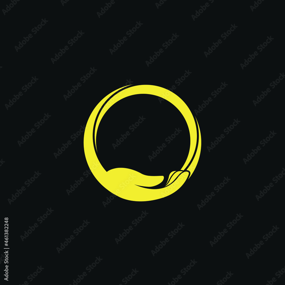 abstract circle hand logo vector Stock Vector | Adobe Stock