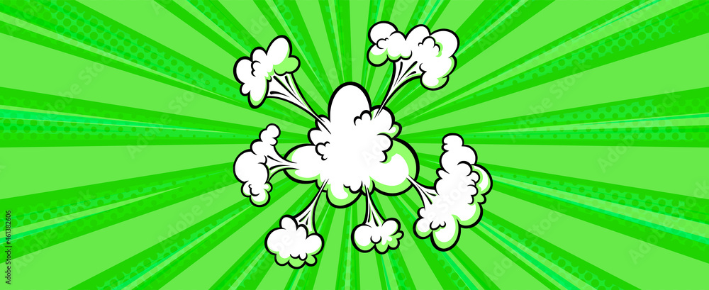 Surprising boom cloud in halftone background for sales and promotions ...
