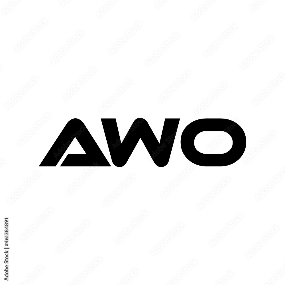 AWO letter logo design with white background in illustrator, vector ...