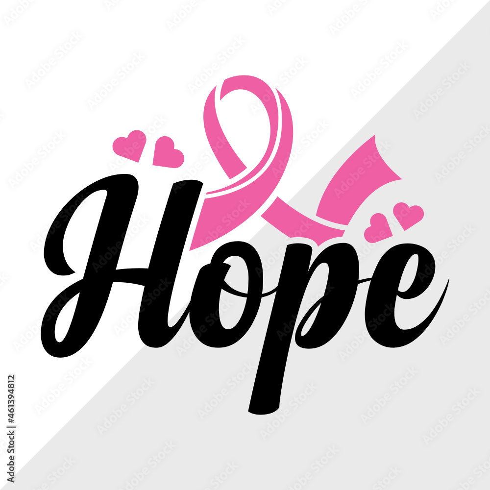 Hope SVG Cut File | Breast Cancer Svg | Fight Cancer Svg | Pink Ribbon ...