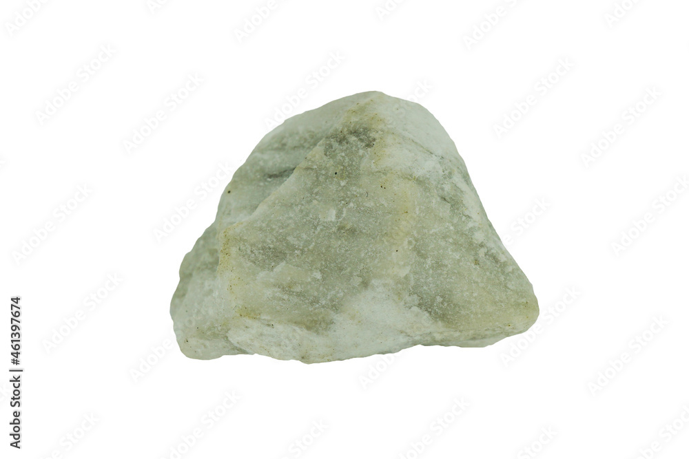 Non-metallic mineral specimen of raw gypsum rock isolated on white ...