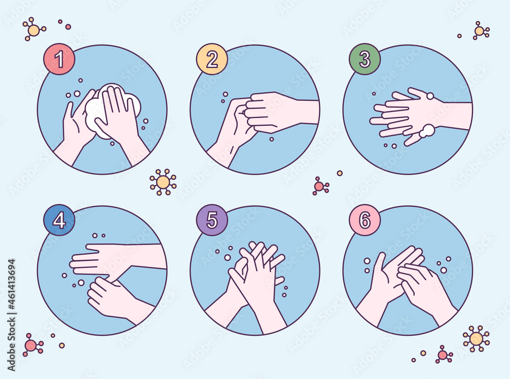 Proper hand washing manual infographic. flat design style vector ...