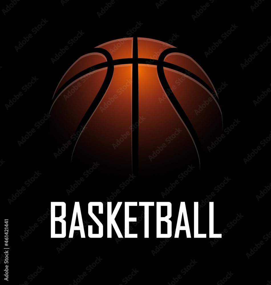 stylish basketball logo shaded black background Stock Vector | Adobe Stock