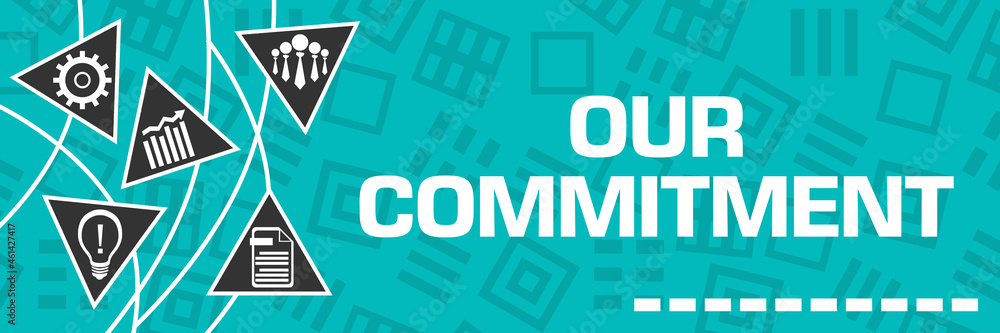 Our Commitment Turquoise Business Symbols Curves Triangles Stock ...
