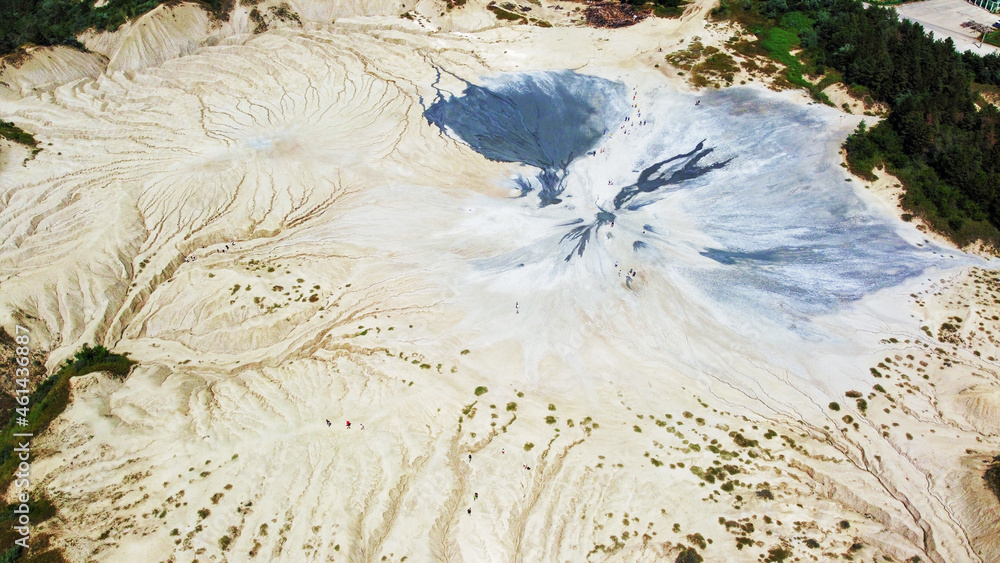 Mud volcano, mud eruption, mud flows Stock Photo | Adobe Stock