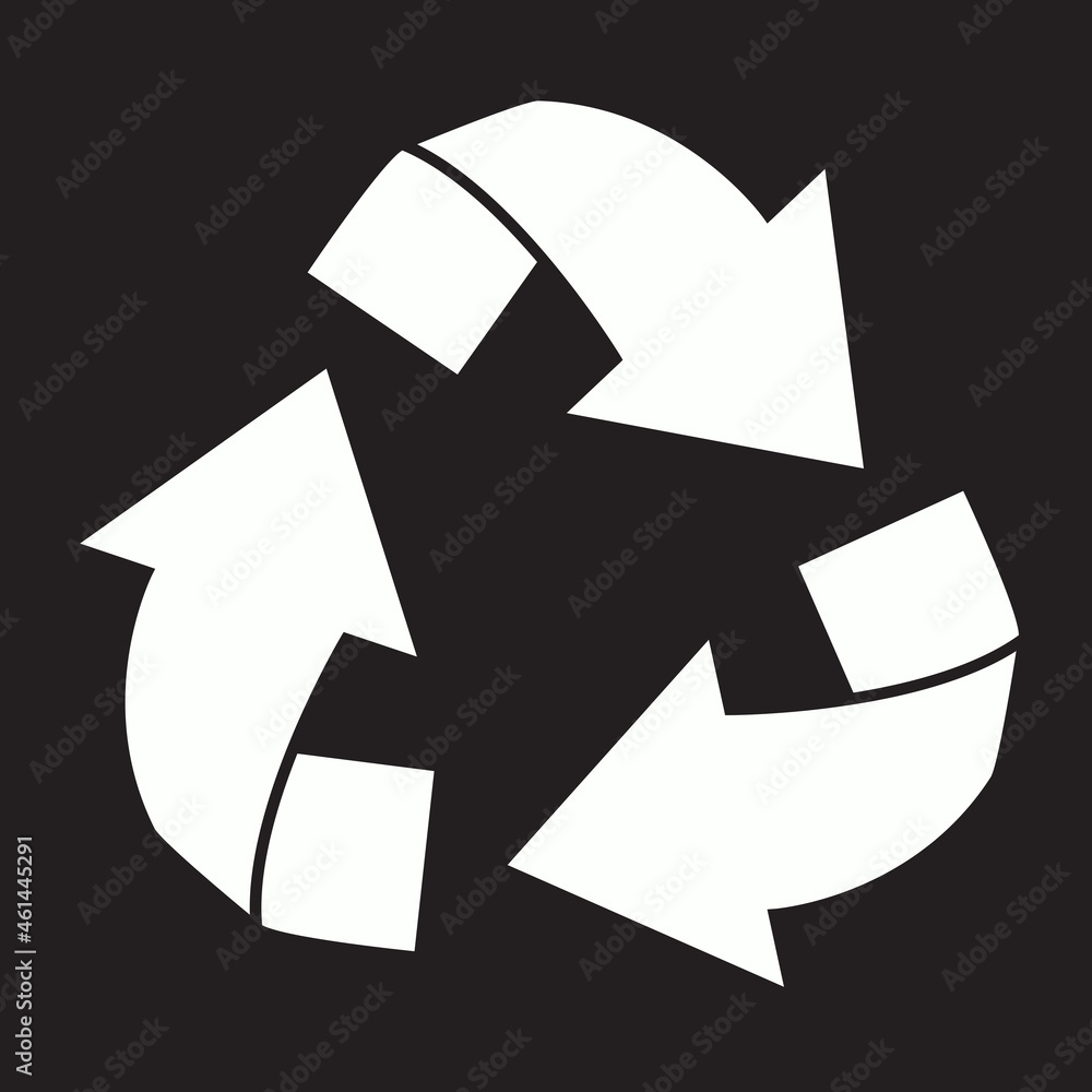Recycle icon vector isolated on black background. Trendy recycle icon ...