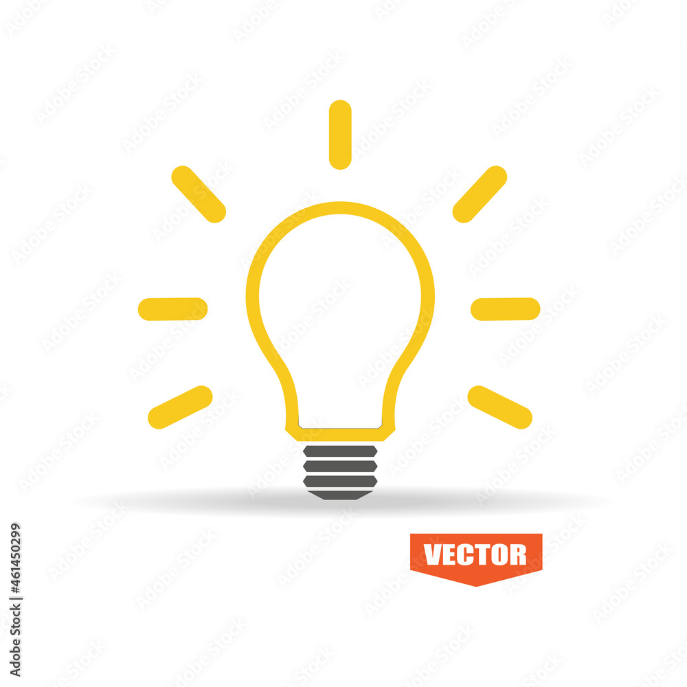 Bulb icon vector isolated on white background. Trendy bulb icon in flat ...