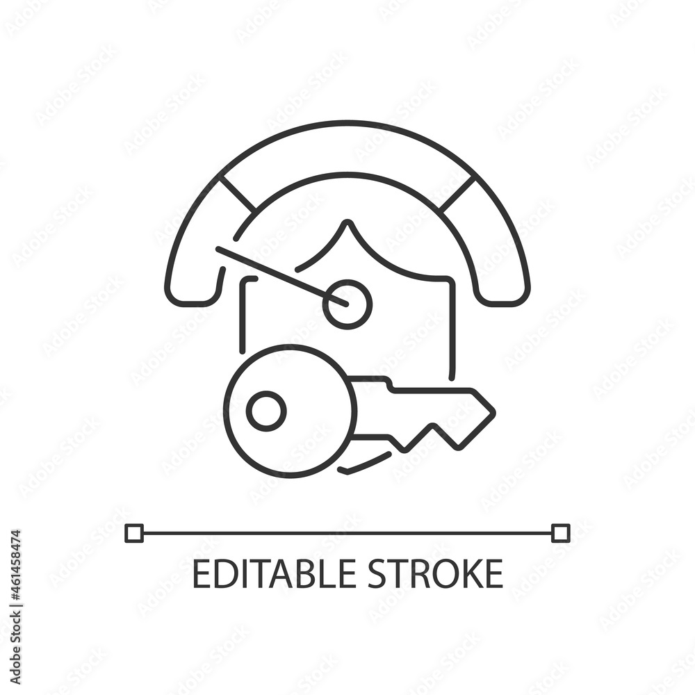 Weak password linear icon. Poor internet safety. Online privacy ...