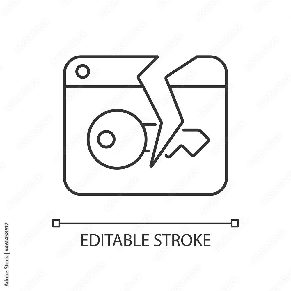 Data breach linear icon. Hacker attack. Phishing for private data ...