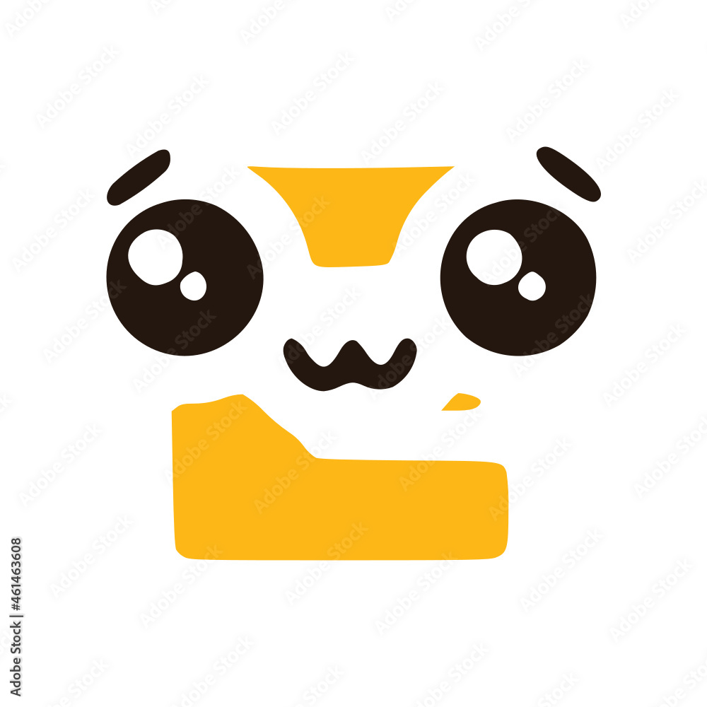 Letter e cute kawaii character with big eyes, vector clipart Stock ...