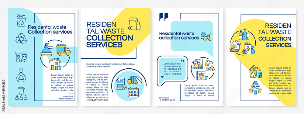 Residential waste management services brochure template. Flyer, booklet ...