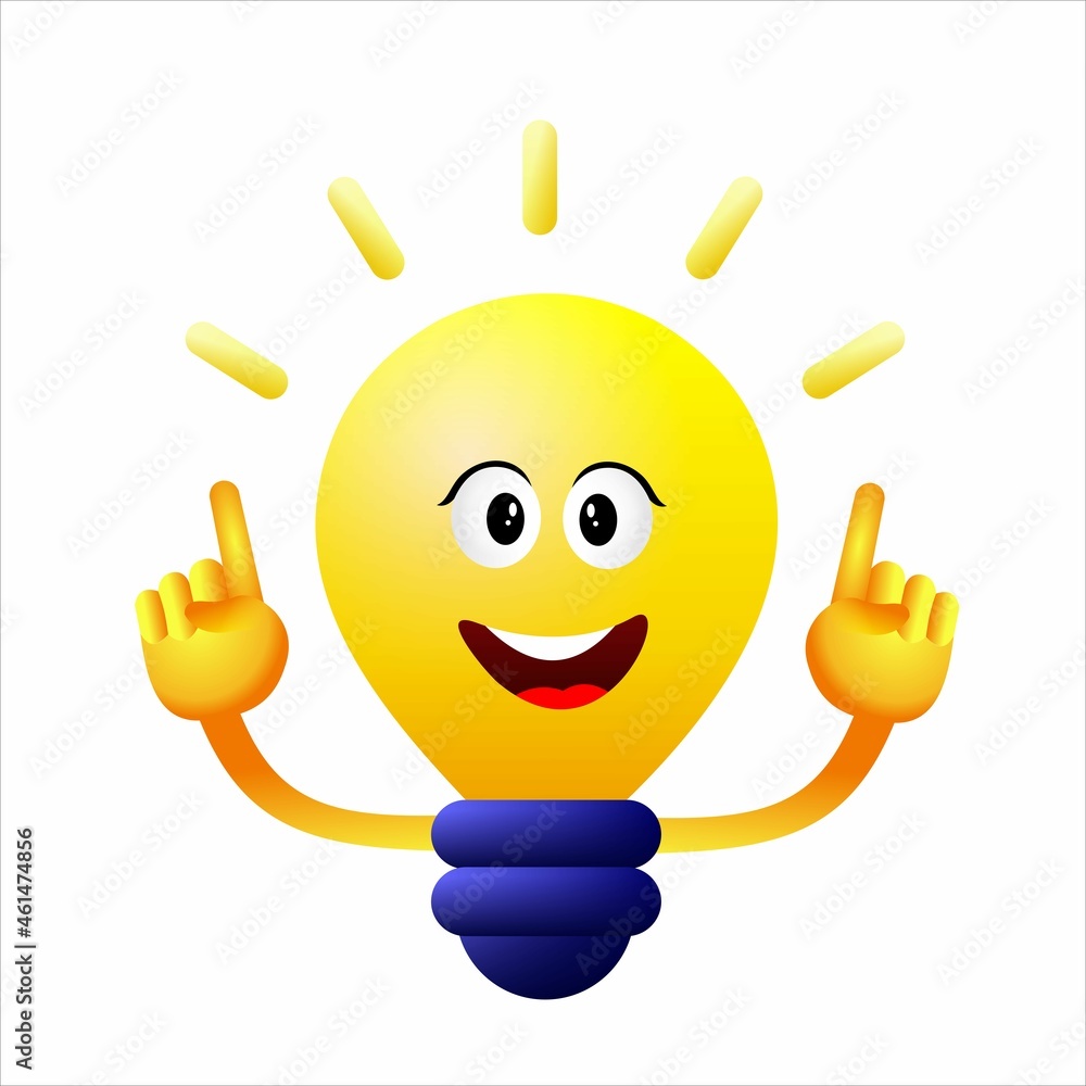 Light bulb emoji ,happy smiley face, yellow light bulb cartoon, lamp ...