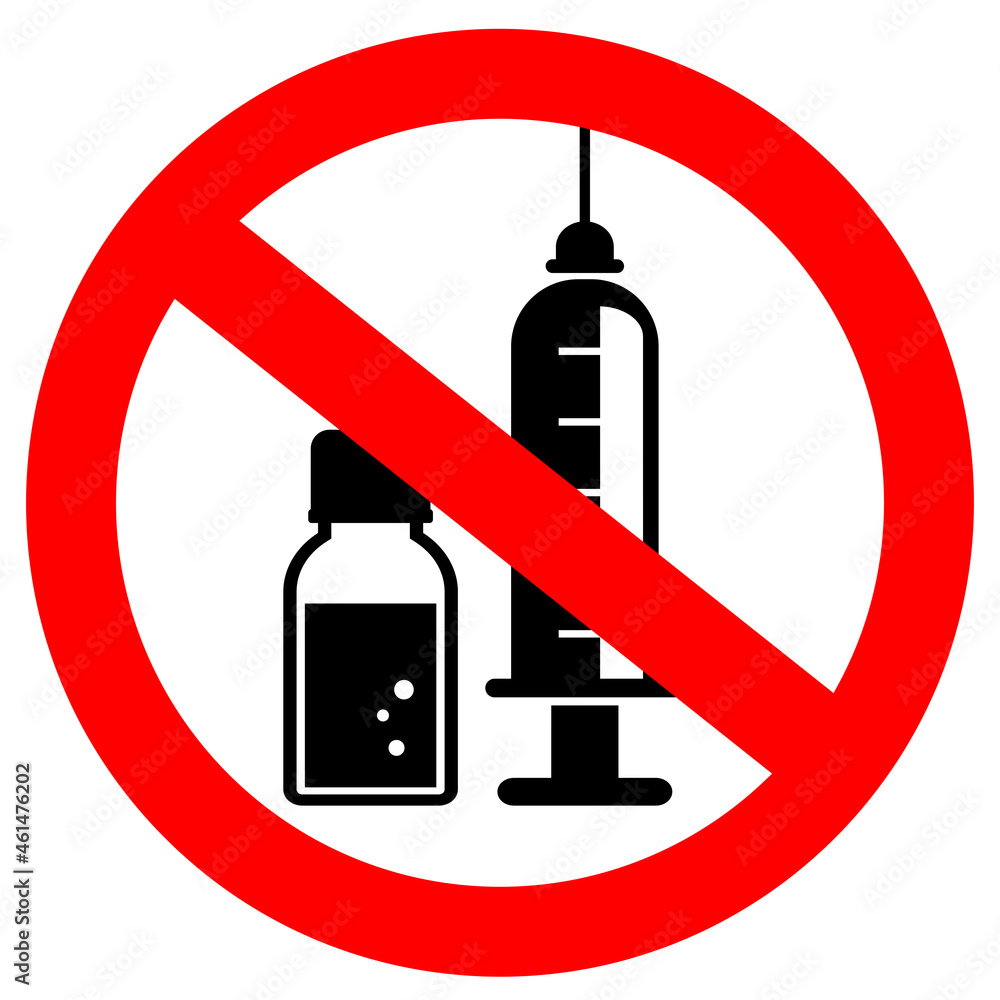 No injection vector sign Stock Vector | Adobe Stock