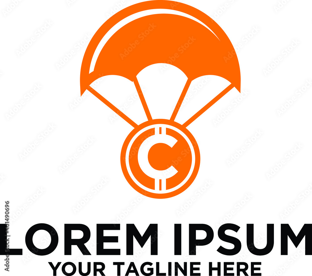 Airdrop Coin cryptocurrency logo design Stock Vector | Adobe Stock