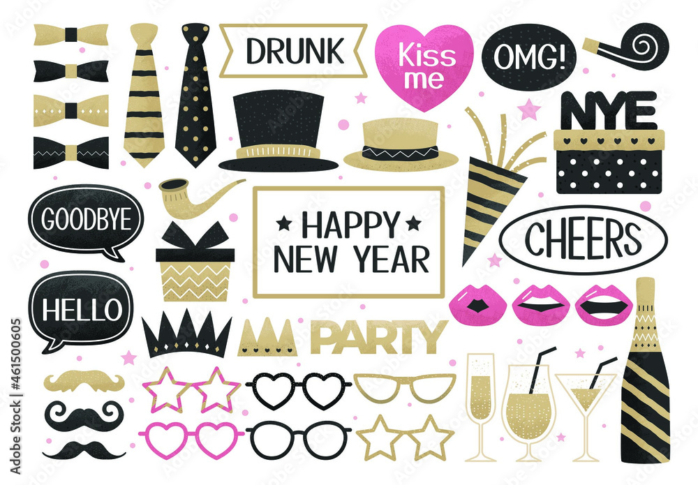 Nye New Years Eve Digital Props Clipart Photo Overlays for Birthday ...