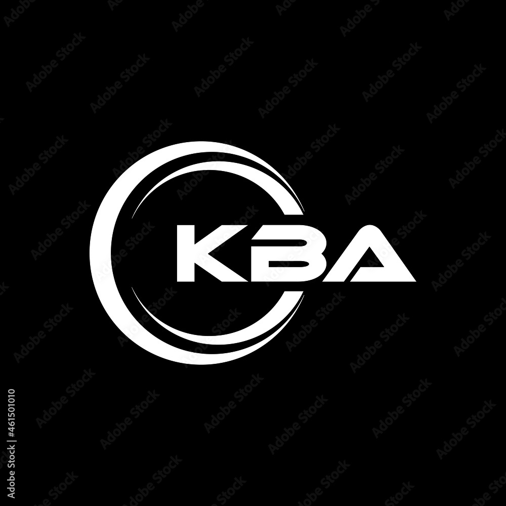 Vecteur Stock KBA letter logo design with black background in ...