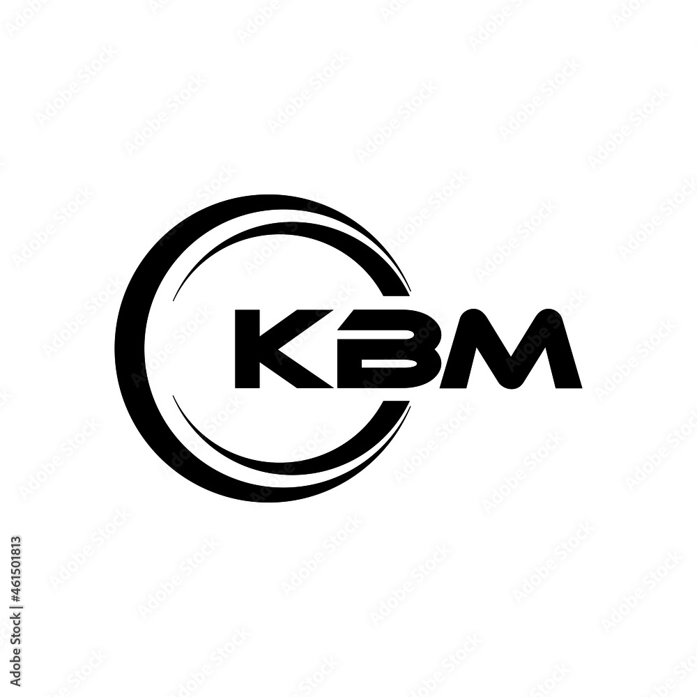 KBM letter logo design with white background in illustrator, vector logo modern alphabet font ...