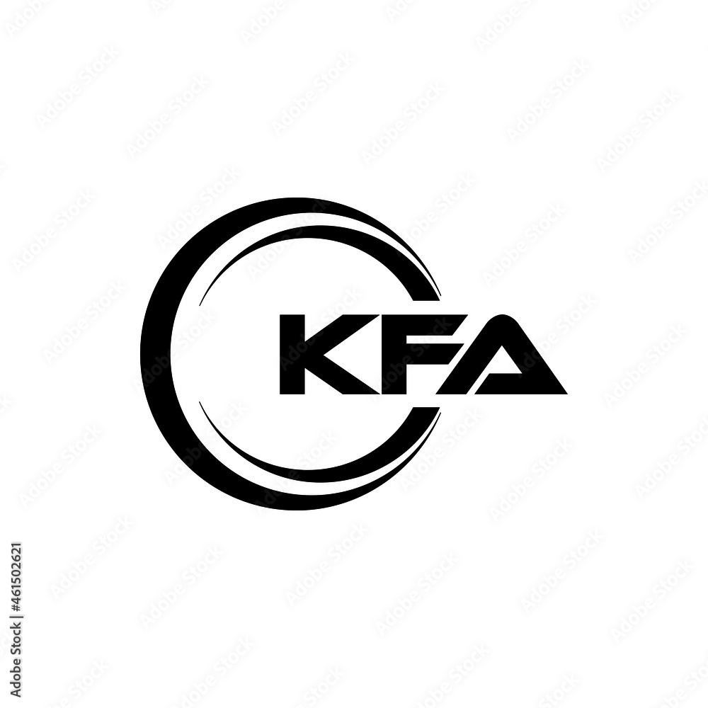 KFA letter logo design with white background in illustrator, vector ...