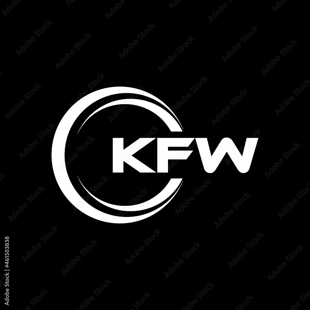 KFW letter logo design with black background in illustrator, vector ...