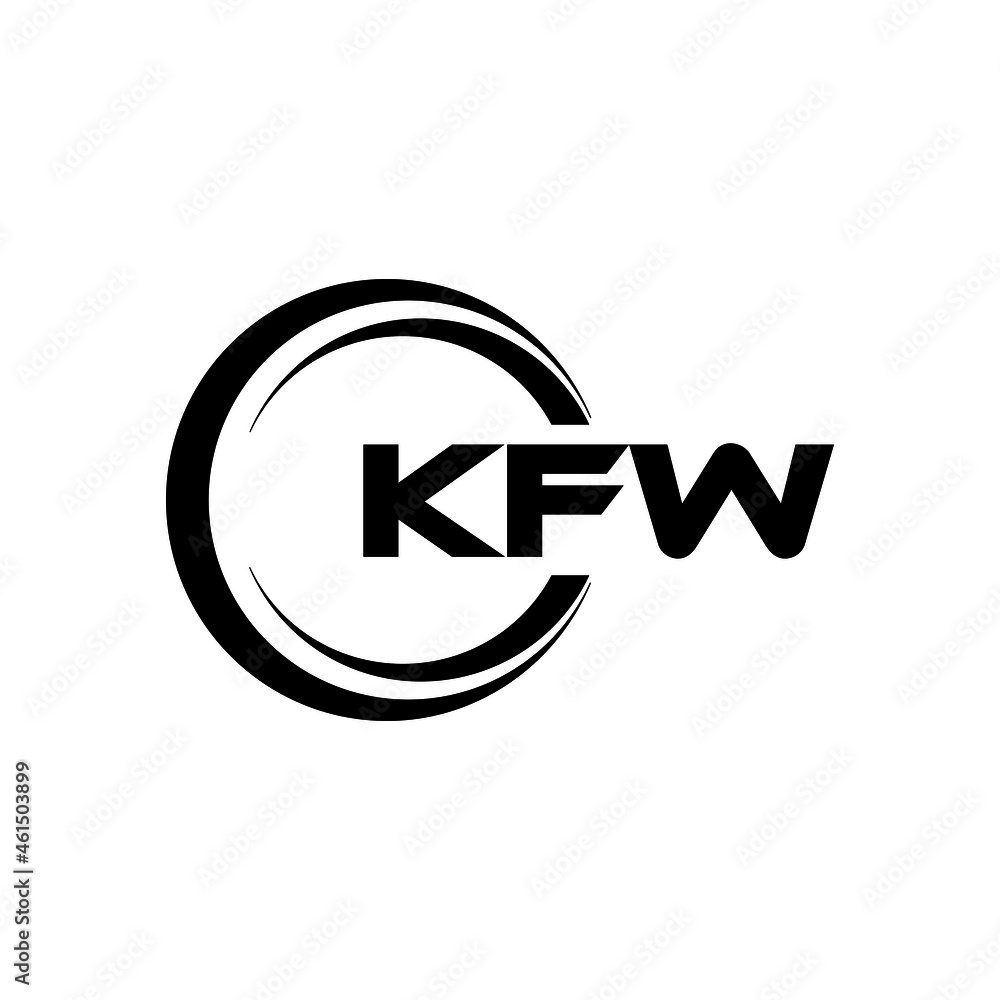 Vecteur Stock KFW letter logo design with white background in ...
