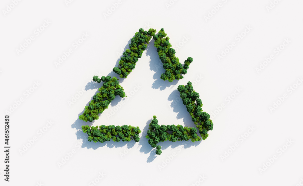 Recycling symbol made out of trees Stock Photo | Adobe Stock