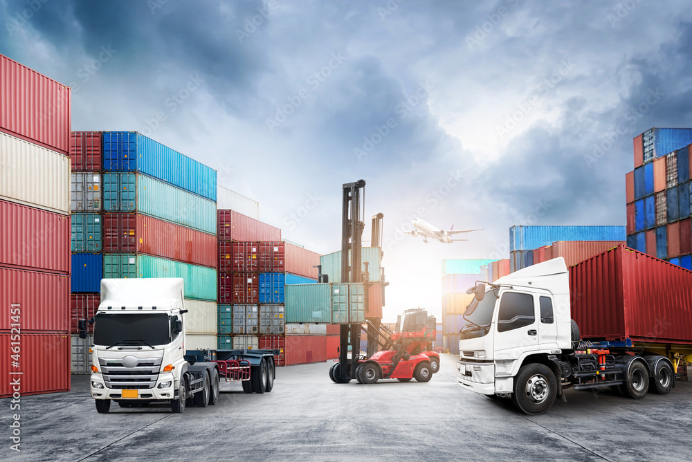 Business logistics and transportation concept of containers cargo ...