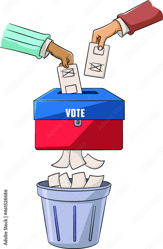 Cartoon vector illustration of ballot box fraud Stock Vector | Adobe Stock