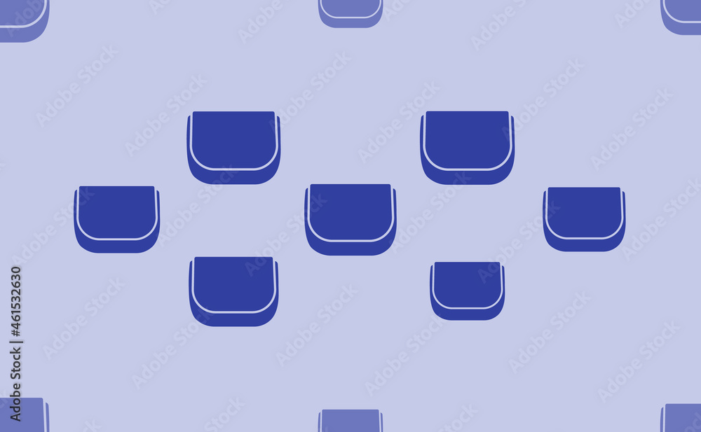 Seamless pattern of large isolated blue ladies handbag symbols. The ...